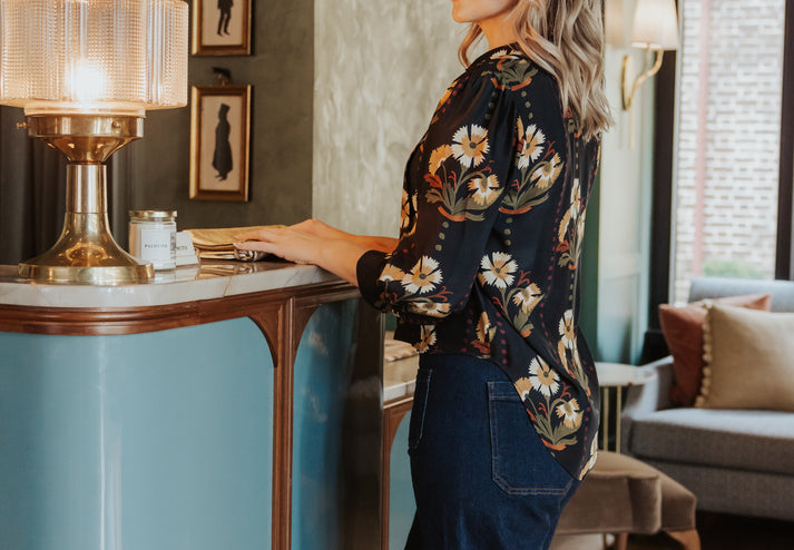 Rachel Silk Blouse - Print – Sarah Alexis