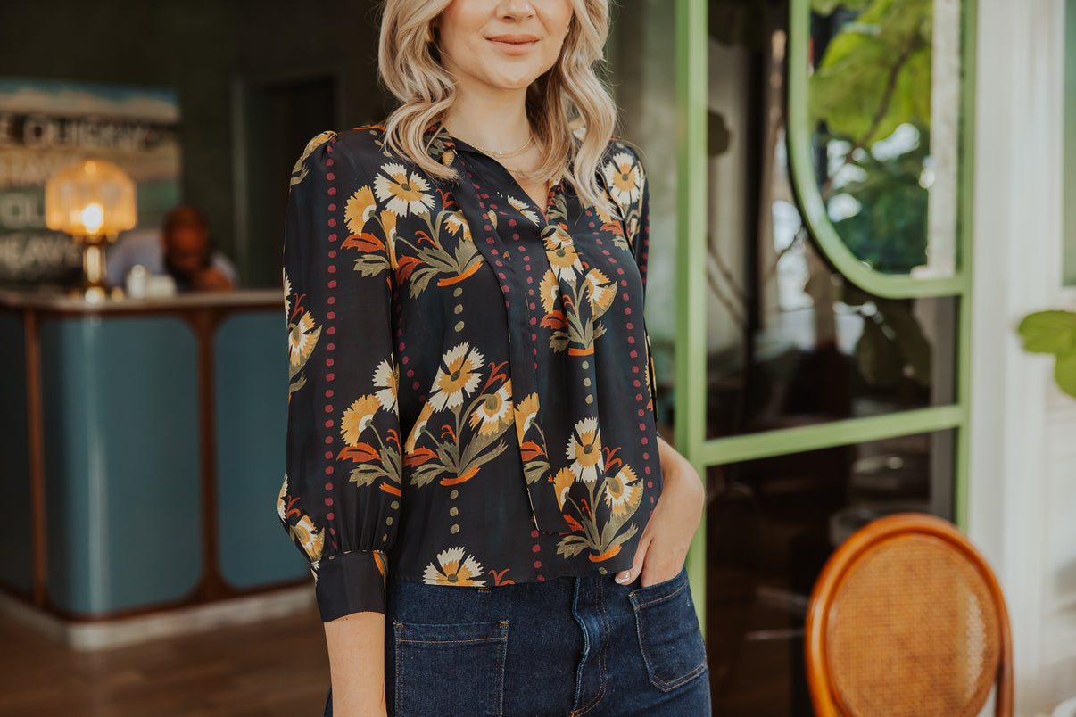 Rachel Silk Blouse - Print – Sarah Alexis